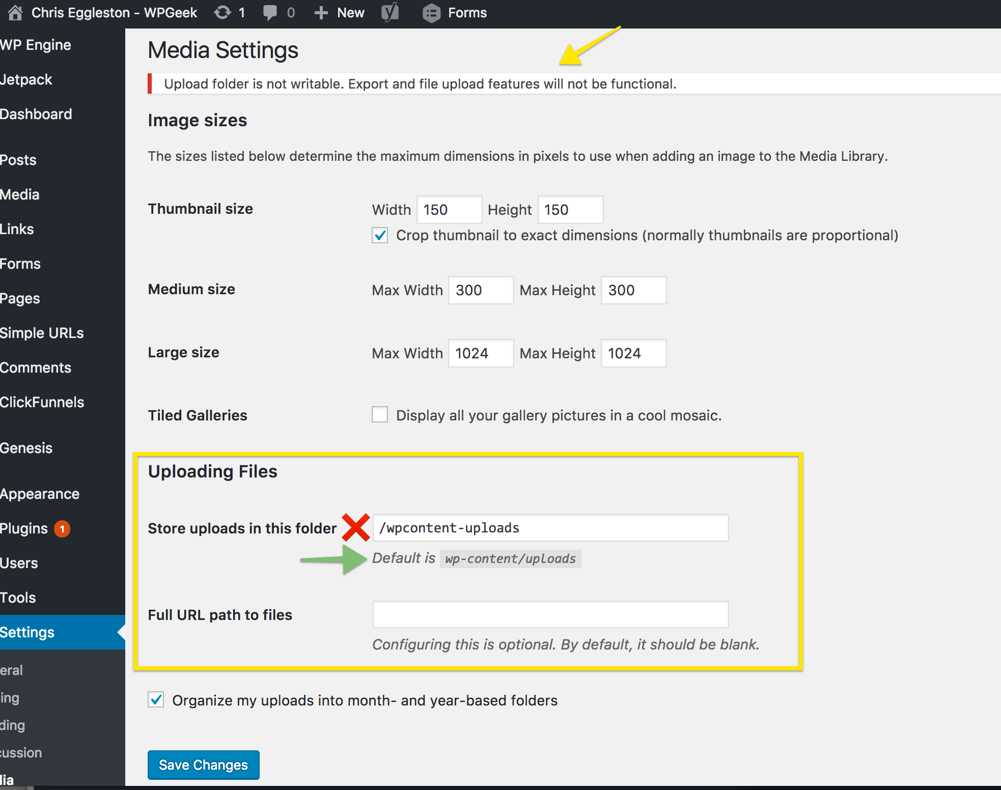 How to Fix: 'Upload folder is not writable' WordPress - WP Mantis